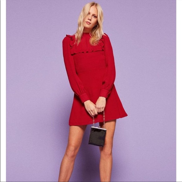 Reformation | Dresses | Nwt Reformation Bellflower Dress In Cherry ...